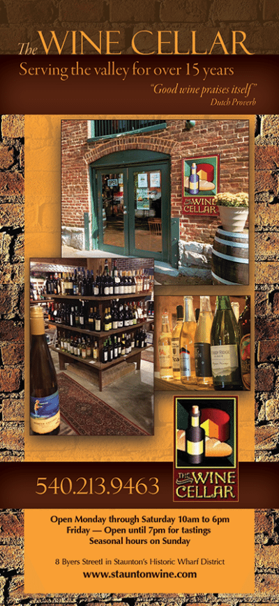 The Wine Cellar rack card — KW Graphics and Web